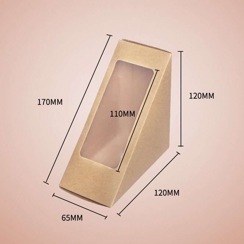 Wholesale Sandwich Packaging Box Kraft Paper Disposable Food Box Window ...