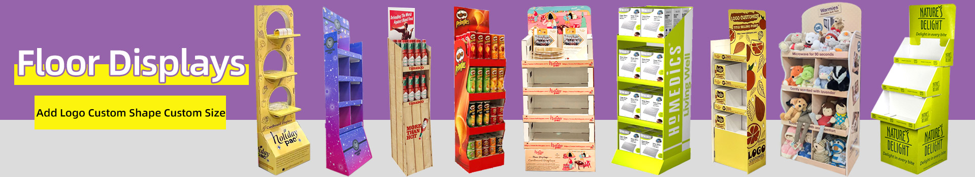 Floor Displays | Custom Corrugated Cardboard Display Stands - Holidaypac