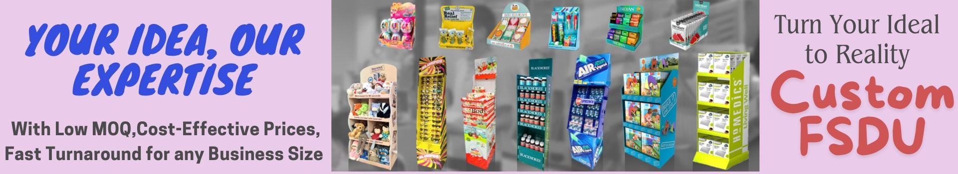 Plush Custom Cardboard Floor Displays For Food